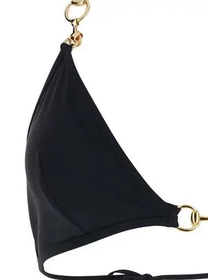 Gucci Black Bikini With Triangle Top And Adjustable Closure With Horsebit In Stretch Cotton For - Multicolor