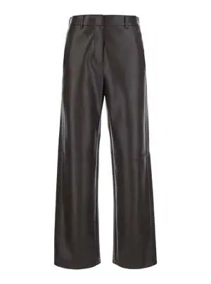 Max Mara S 'sospiro' Pants With Two Patch Pockets On The In Ecoleather For - Brown