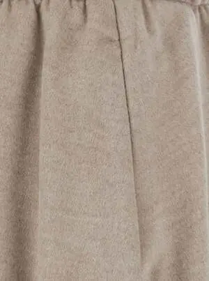 Herno Beige Skirt With Elasticated Waistband And Drawstring In Flannel For