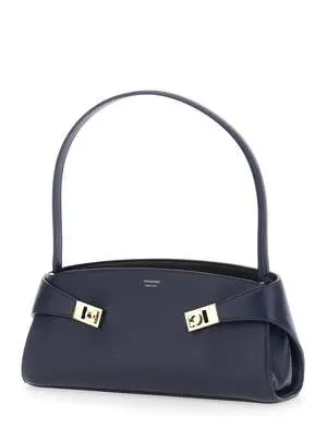 FERRAGAMO Shoulder Bag 'hug' With Blue Leather Details For