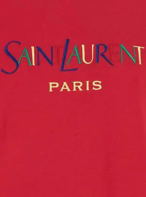 Saint Laurent Sweat Col Rond Broderie Saint