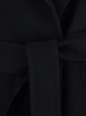 Max Mara S 'poldo' Coat With Notched Revers And Front Belt Closure In Wool For - Black
