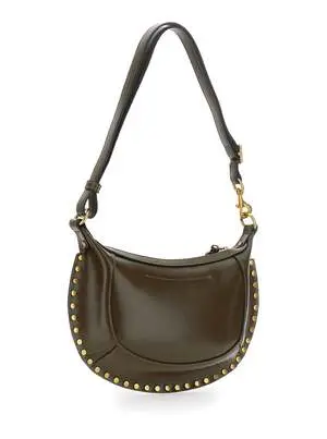 Isabel Marant Étoile Oskan' Crossbody Bag With Studs On The Front And Adjustable And Removable Shoulder Strap In Leather For - Green