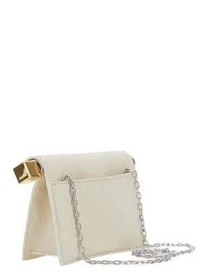 Jacquemus The Little Round Square Pouch With Lamb Leather