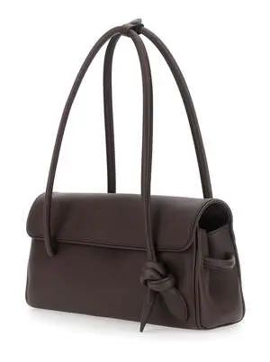 Jacquemus Le Turismo Long' Shoulder Bag With Knot On The Front And Two Top Handles In Leather - Brown