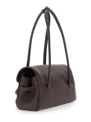 Jacquemus Le Turismo Long' Shoulder Bag With Knot On The Front And Two Top Handles In Leather - Brown