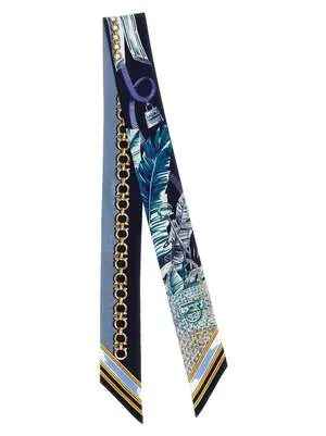 FERRAGAMO Bandeau 'felini' Print - Blue