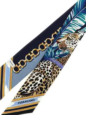 FERRAGAMO Bandeau 'felini' Print - Blue