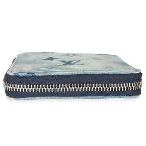 LOUIS VUITTON Hickory Stripes Denim Monogram Watercolor Wallet On Strap