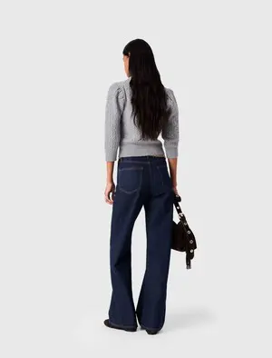 Maje Removable Poplin Collar Sweater