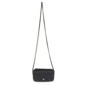 Chanel Quilted Caviar Flap Phone Handbag With Chain