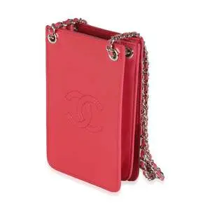 Chanel Patent Cc Phone Holder With Chain