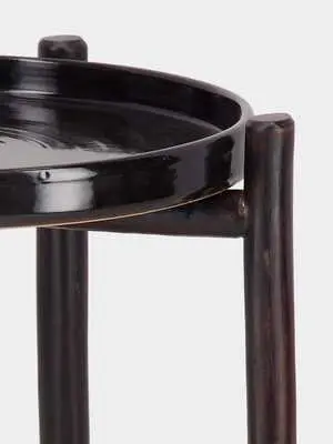 TINJA Black Mida High Dark Wood Table