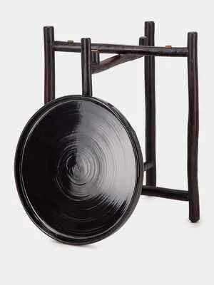 TINJA Black Mida High Dark Wood Table