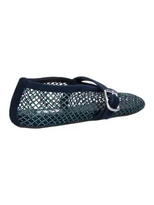 Alaïa Mesh Ballet Flats With Crystals