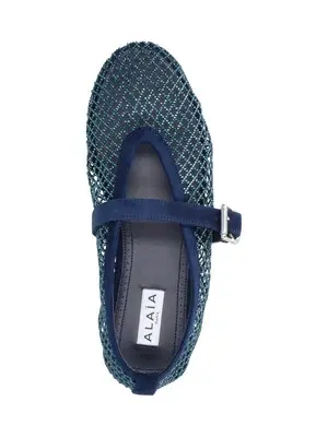 Alaïa Mesh Ballet Flats With Crystals