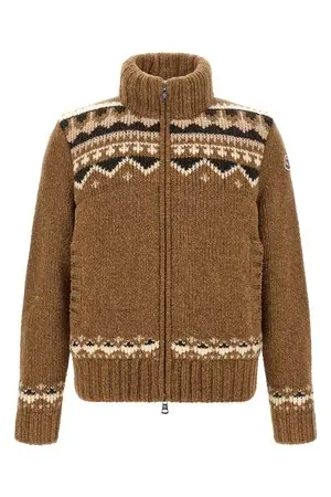 Moncler Geometric Bouclé Cardigan