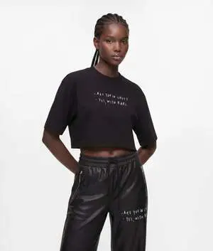 Karl Lagerfeld Klj X Pietro Terzini Cropped T-shirt - Black