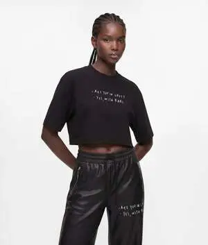 Karl Lagerfeld Klj X Pietro Terzini Cropped T-shirt - Black