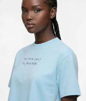 Karl Lagerfeld Klj X Pietro Terzini Cropped T-shirt - Ocean Current