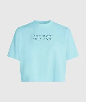 Karl Lagerfeld Klj X Pietro Terzini Cropped T-shirt - Ocean Current