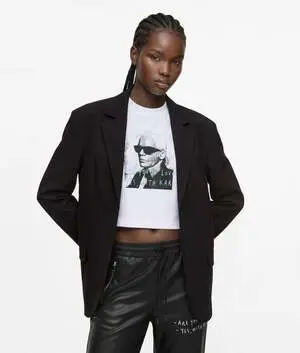 Karl Lagerfeld Klj X Pietro Terzini Oversized Boxy Blazer - Black