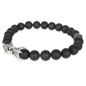 David Yurman Sterling Silver Diamond Spiritual Bead Bracelet