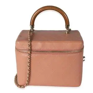Chanel Quilted Lambskin Knock On Wood Vanity Case - Pink