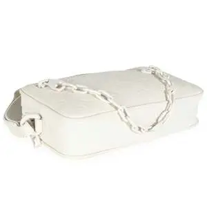 LOUIS VUITTON Monogram Taurillon Pochette Volga - White