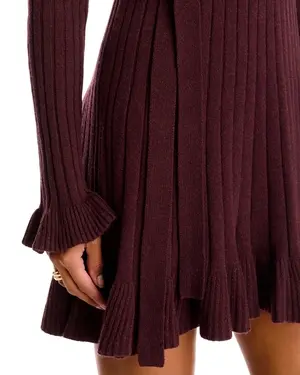 Paige Sandria Ribbed Mock Neck Dress