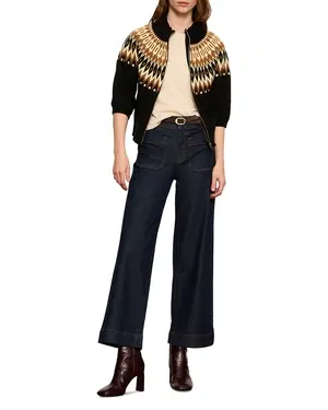 Sanctuary Fair Isle Zip Front Cardigan