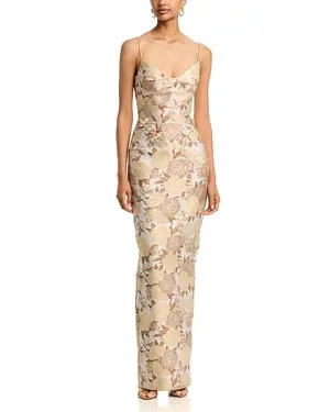 SAU LEE Veda Brocade Dress