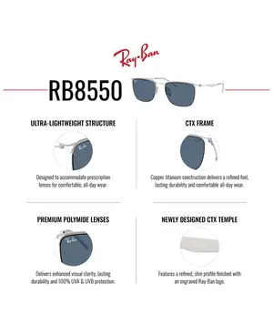 Ray-ban Square Sunglasses, 53mm
