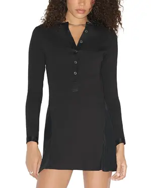 RE/DONE Ruby Cotton Stretch Henley Dress