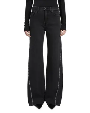 7 For All Mankind Lotta High Rise Wide Leg Jeans - Nocturne