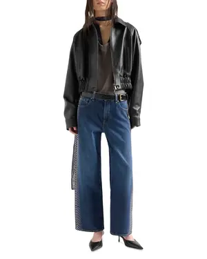 7 For All Mankind Stovepipe High Rise Ankle Straight Jeans