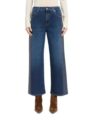 7 For All Mankind Stovepipe High Rise Ankle Straight Jeans - Revolt
