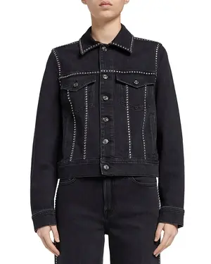 7 For All Mankind Adi Studded Trucker Jacket - Nocturne