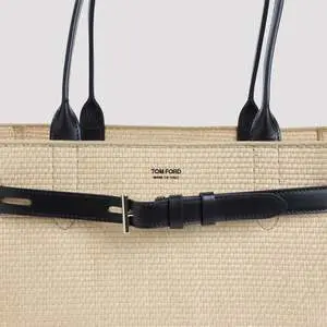 TOM FORD Raffia Smooth Calf Medium Tote