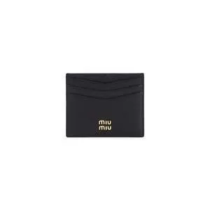 Miu Miu Miu Miu Calf Leather Card Case Women Black