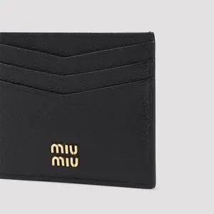 Miu Miu Calf Leather Card Case - Black