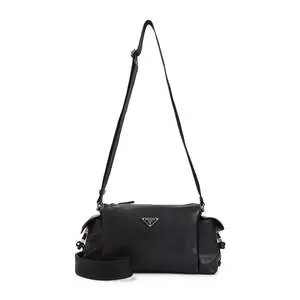 Prada Leather Bandoliera Bag - Black