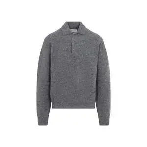 AMI Paris Knit Polo - Gray