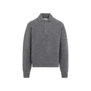 AMI Paris Knit Polo - Gray