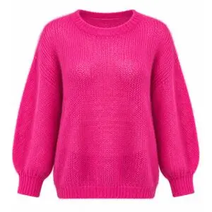 LUELLA FASHION Plockton Mohair Blend Balloon Sleeve Jumper Bright Pink