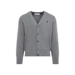 AMI Paris Adc Cardigan - Gray