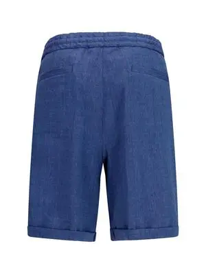 Brunello Cucinelli Linen And Virgin Wool Chevron Bermuda Shorts
