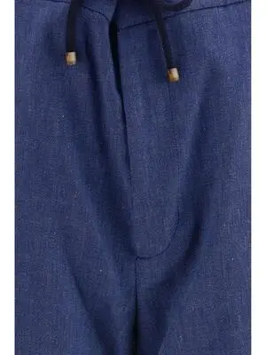Brunello Cucinelli Linen And Virgin Wool Chevron Bermuda Shorts