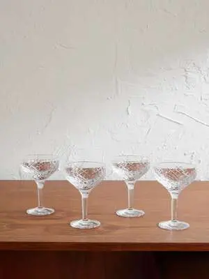 SOHO HOME Barwell Set Of Four Crystal Champagne Glasses - Clear