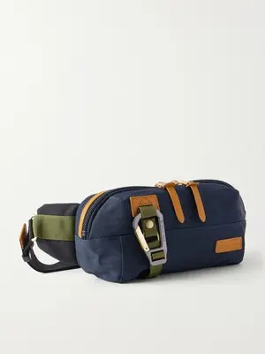 MASTER-PIECE CO Link Leather-trimmed Nylon-twill Belt Bag - Blue